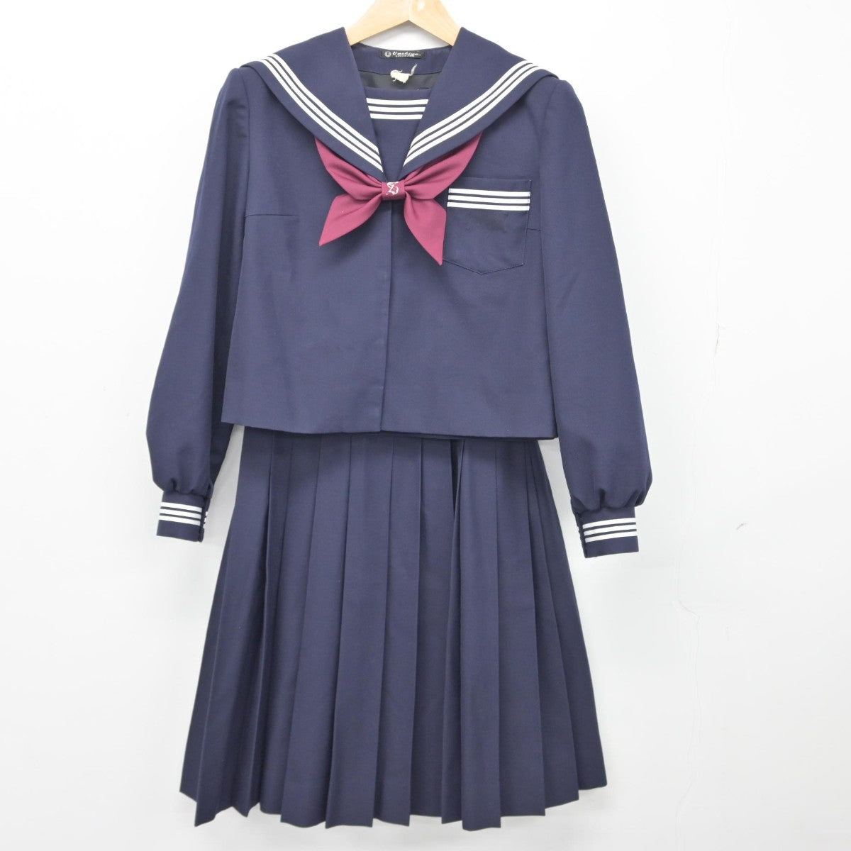 【中古】静岡県 桜が丘中学校 女子制服 3点（セーラー服・スカート）sf038396 中古制服通販パレイド