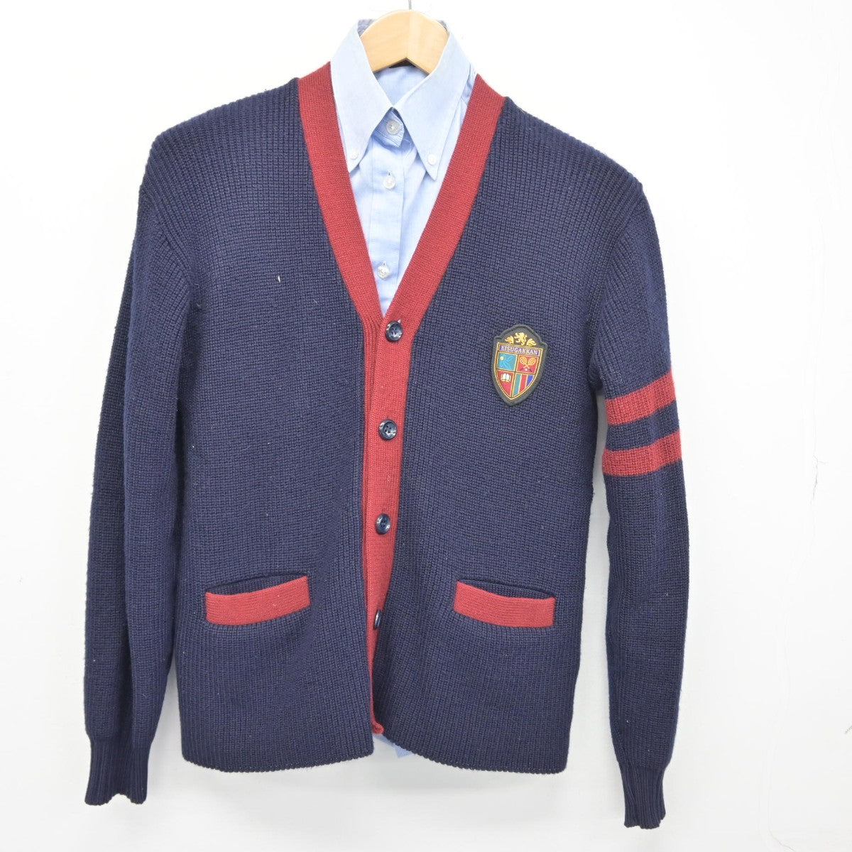 【中古】広島県 福山英数学館高等学校 女子制服 2点（ニット・シャツ）sf038675 中古制服通販パレイド
