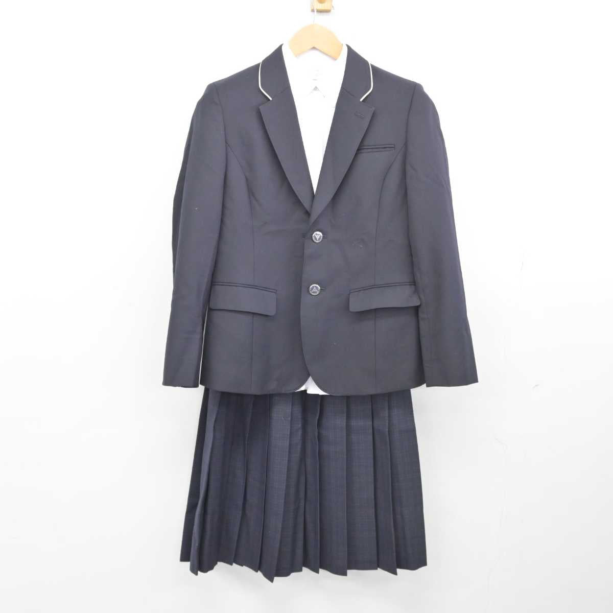 【中古】福岡県 福岡市内中学新標準服 女子制服 3点(ブレザー・シャツ・スカート)sf039734 中古制服通販パレイド