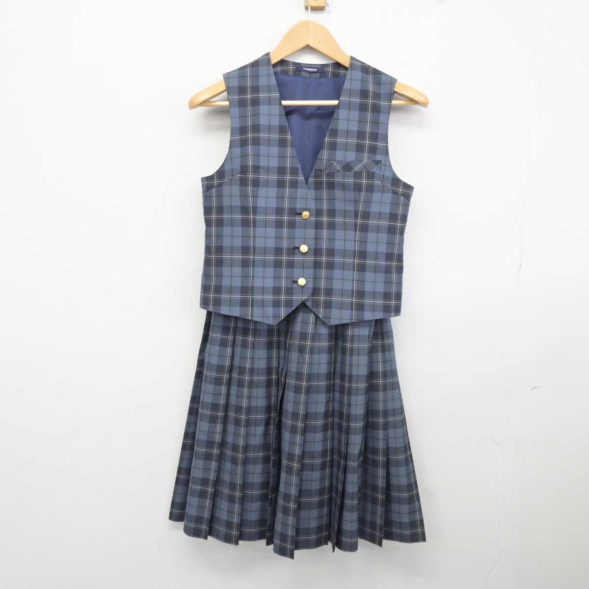 【中古】千葉県 千城台西中学校 女子制服 2点（ベスト・スカート）sf039833 中古制服通販パレイド
