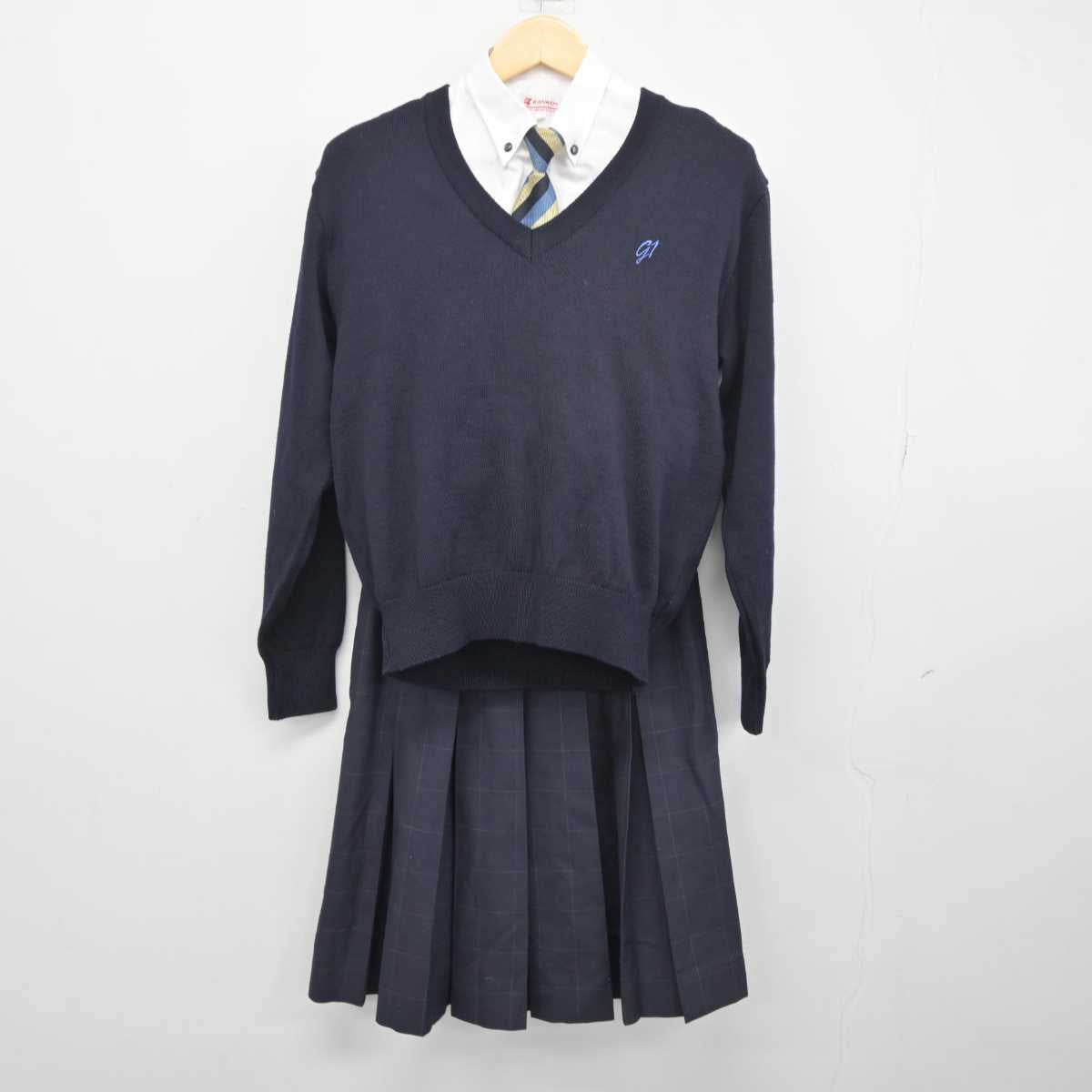 【中古】青森県 舘田学園五所川原第一高等学校 女子制服 4点 (ニット・シャツ・スカート) sf046307 | 中古制服通販パレイド