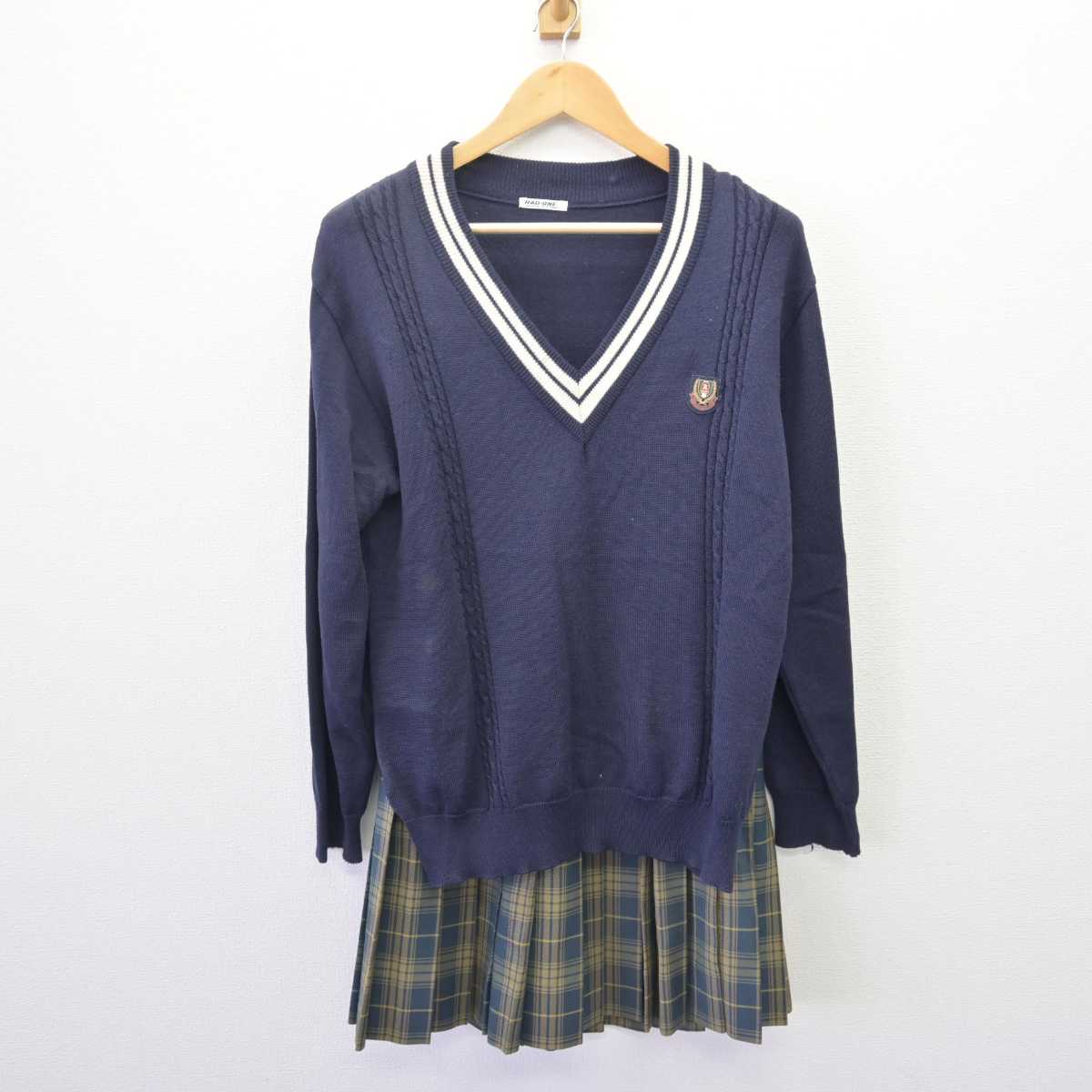 【中古】滋賀県 大津商業高等学校 女子制服 2点 (ニット・スカート) sf068126 | 中古制服通販パレイド